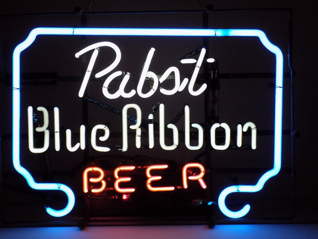 PABST BLUE RIBBON NEON LIGHT ADVERTISING SIGN
