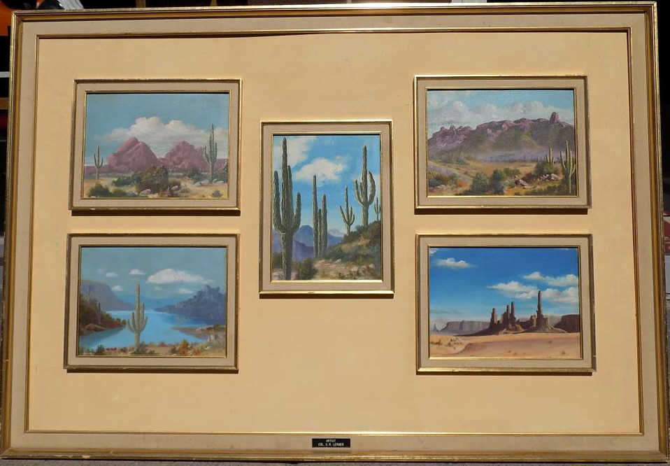 SANDY LERNER - 5 ARIZONA DESERT PAINTINGS Col Sandy R.