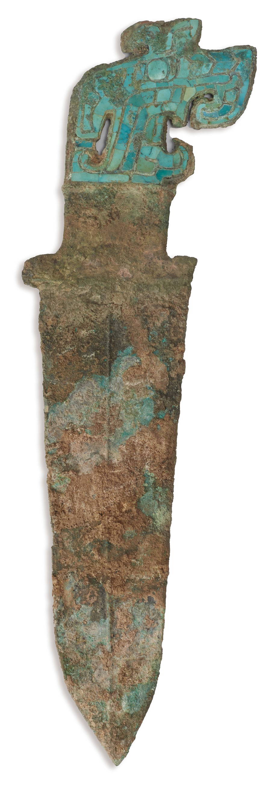A Turquoise Inlaid Bronze Halberd, Shang Dynasty Auction