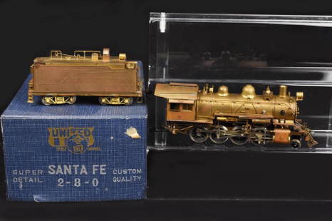 United Model Santa Fe 2 10 4 Brass Loco & Tender