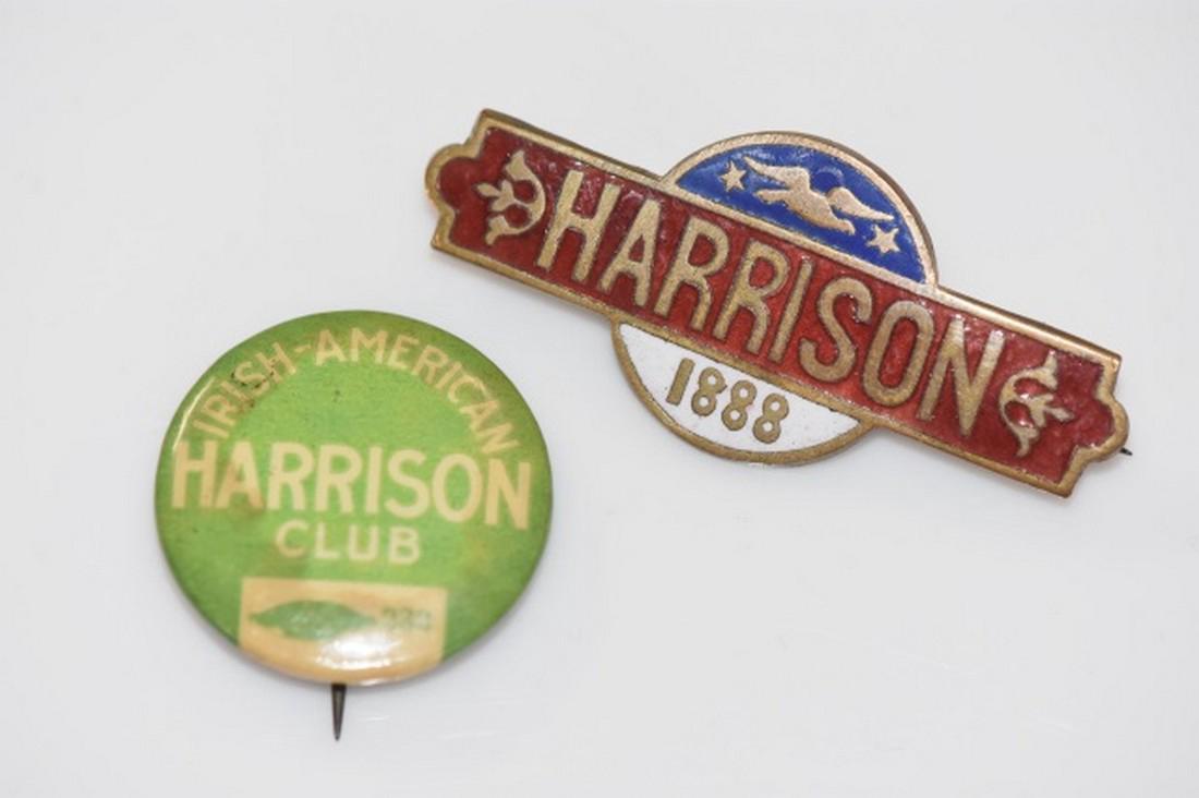 RARE 1888 Harrison Political Pin and Button