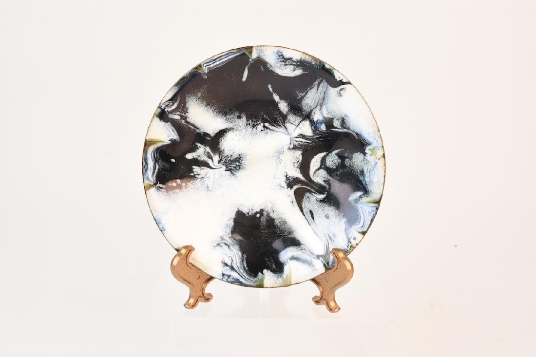 Gerte Hacker Enamel on Copper dish; signed