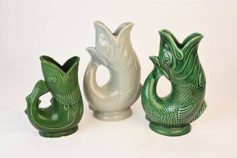 9'' Devon Dartmouth England Pottery Fish Vase