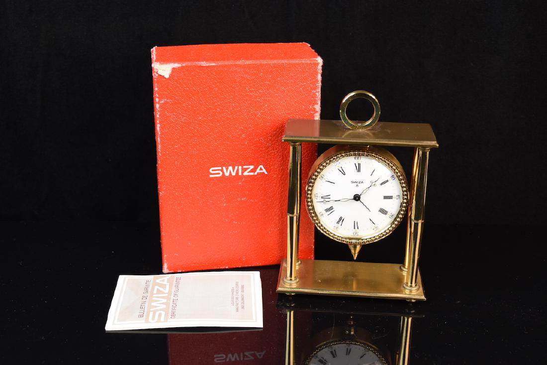 Swiza 8 Brass Alarm Clock