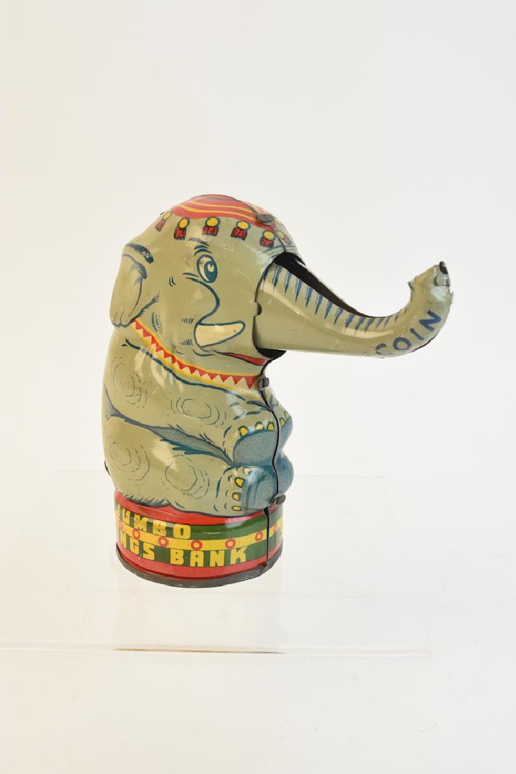 1930's Jumbo Tin Litho Mechanical Savings Bank