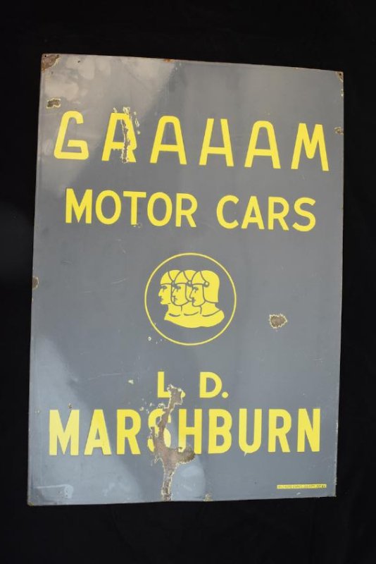 RARE Graham Motor Cars Enamel Sign