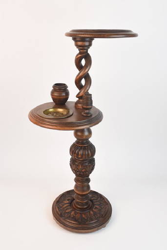 Hand Carved Wood Pipe Smoking Stand