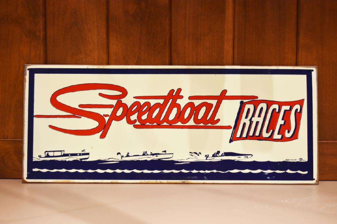 Vintage Speedboat Races Sign