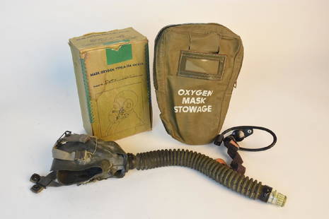 Wwii Us Army Oxygen Mask W/pouch & Ob