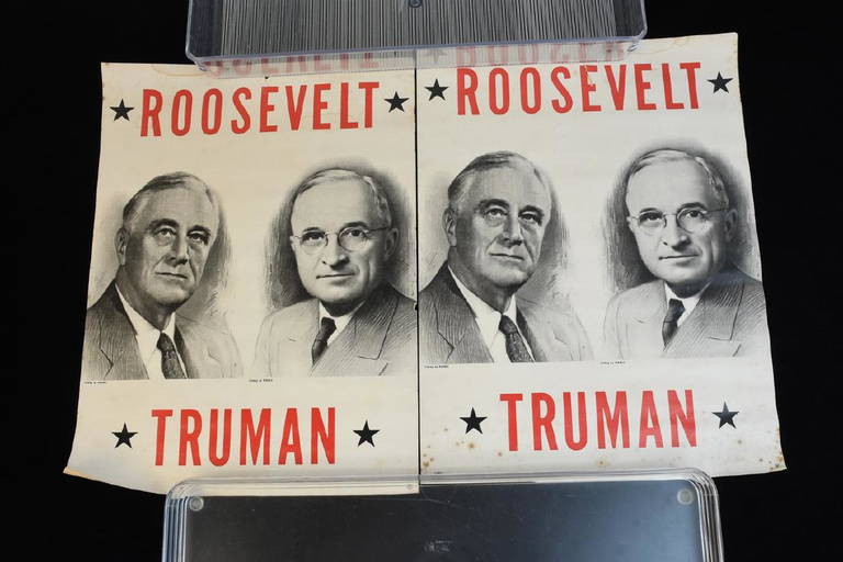 (2) 1944 Roosevelt Truman Campaign Posters
