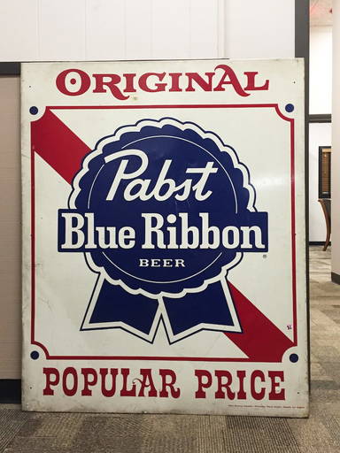 Large Pabst Blue Ribbon Beer Adv. Sign