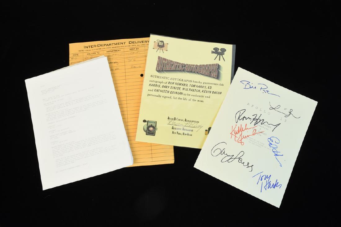 Apollo 13 Cast Signed Script; COA