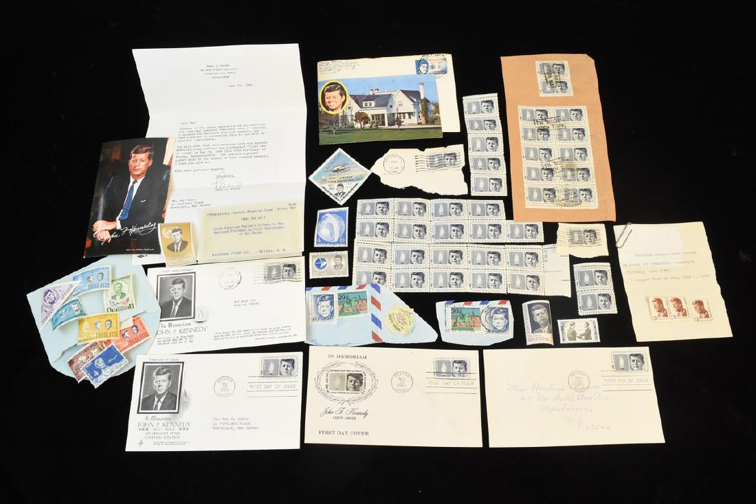 JFK Postage Stamps, First Day Covers & Postcards