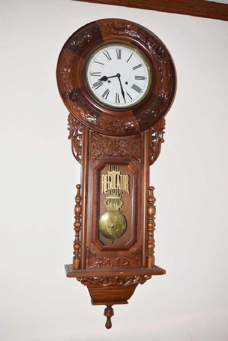 Large Regulator A Carved Wall Clock, 1960s
