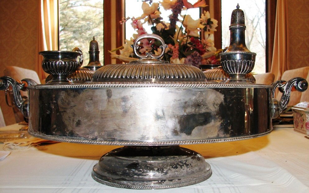 Silver plate revolving buffet server and warmer, - Sep 18, 2013 ...