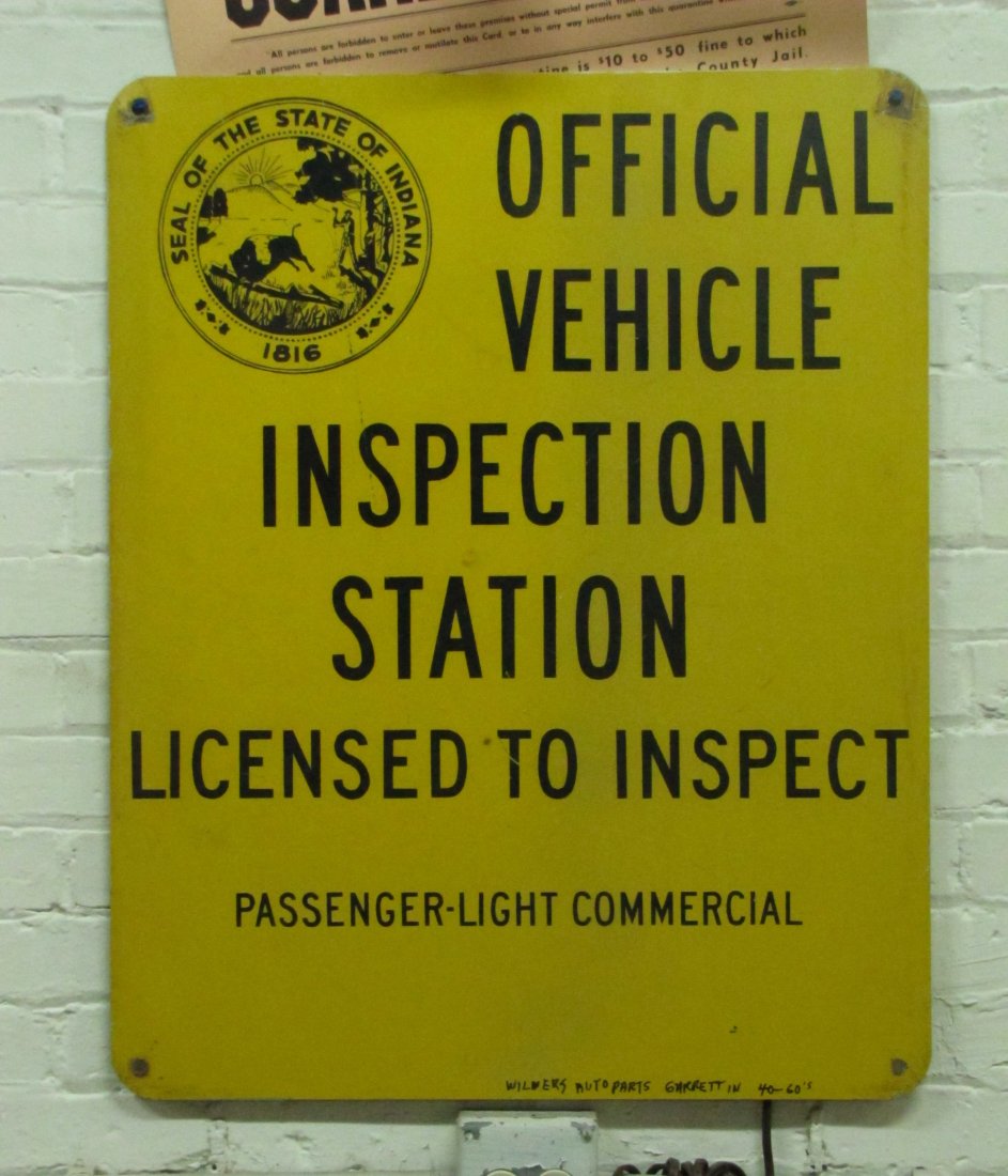 Indiana Official Vehicle Inspection Station Sign