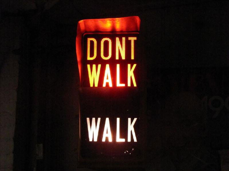 Lighted Walk Don't Walk Street Sign