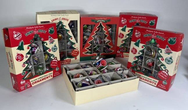 6 Boxes Christopher Radko Shiny Brite Auction