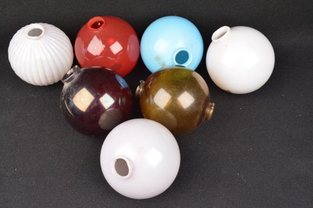 *(7) Vintage Lightning Rod Glass Balls