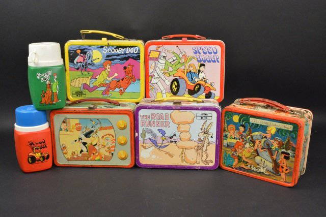 (5) Vintage Animated Cartoon Lunch Boxes