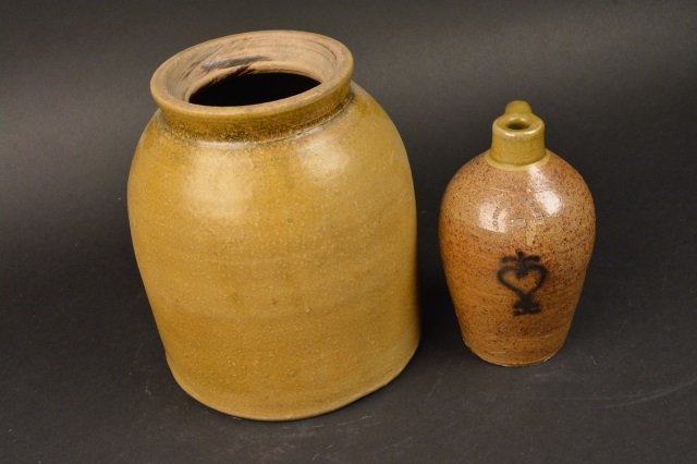 Conner Prairie Jug Cobalt Heart & Stoneware Crock