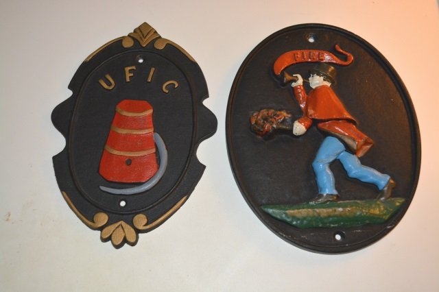 (2) Cast Fire Mark Insurance Plaques