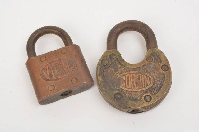 Vintage Brass Corbin Lock & Vigil Lock