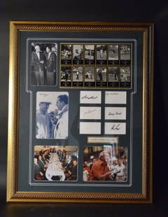 *rare Golf Masters Champions Museum Framed Collage Plate Signed