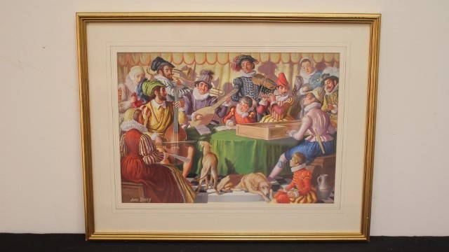 Framed John Berry 1800s Playing Instruments