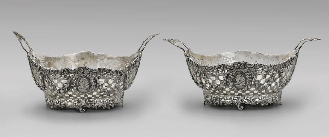 PAIR FINE DUTCH SILVER BASKETS