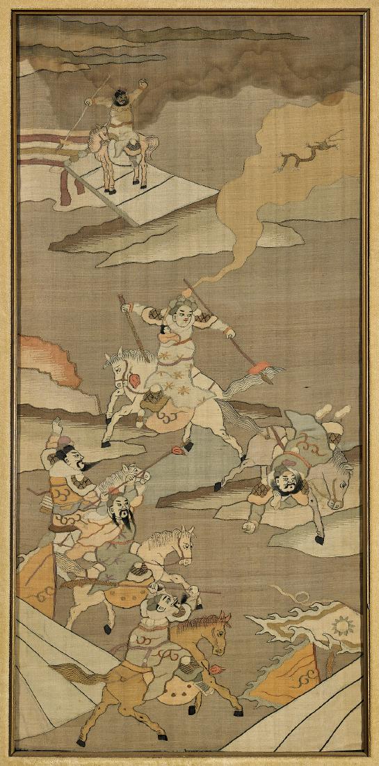 ANTIQUE CHINESE EMBROIDERED SILK KESI