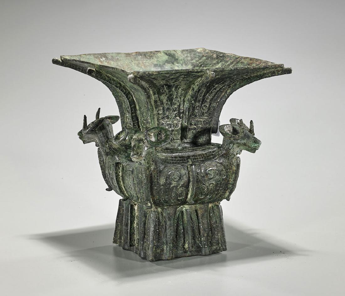 Archaic-Style Bronze Zun Vessel