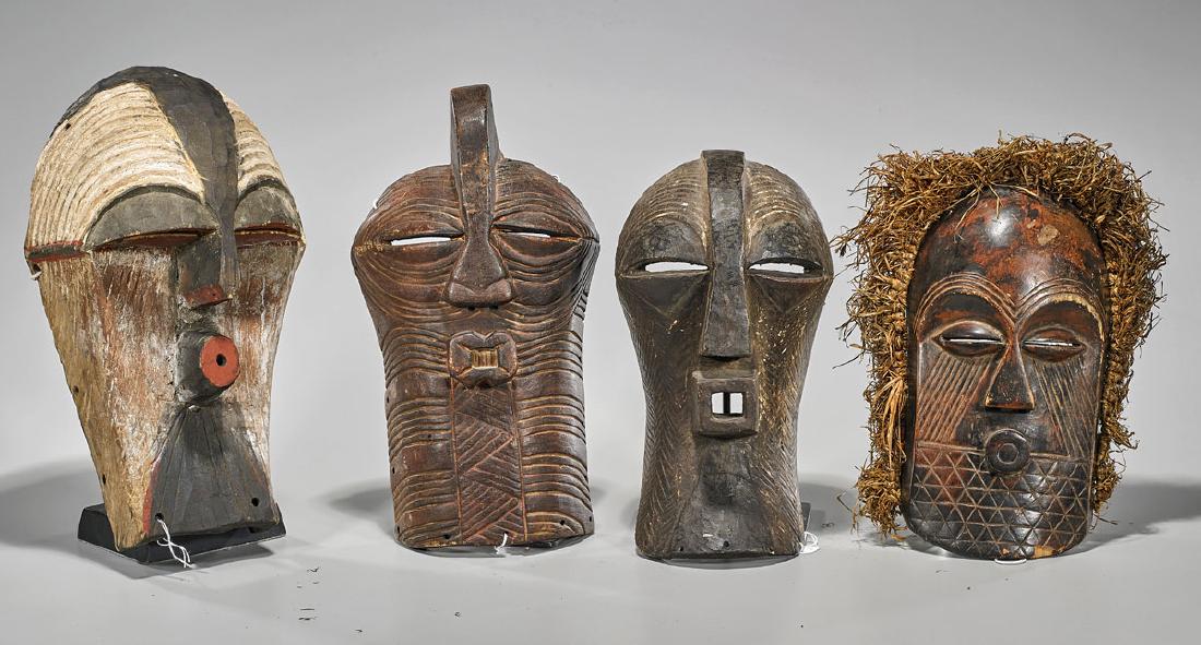 Group Of Four Songye 'kifwebe' Masks