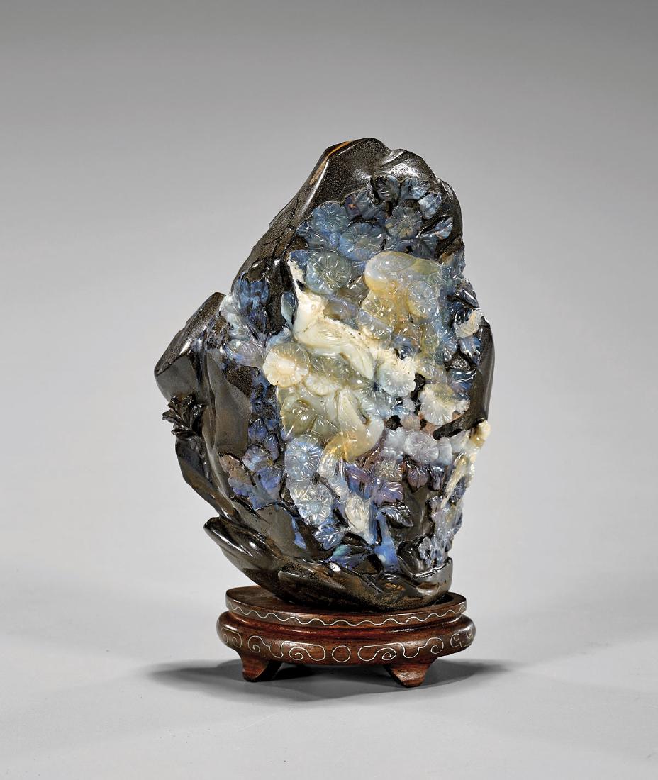 LARGE CHINESE CARVED BOULDER OPAL GROUP
