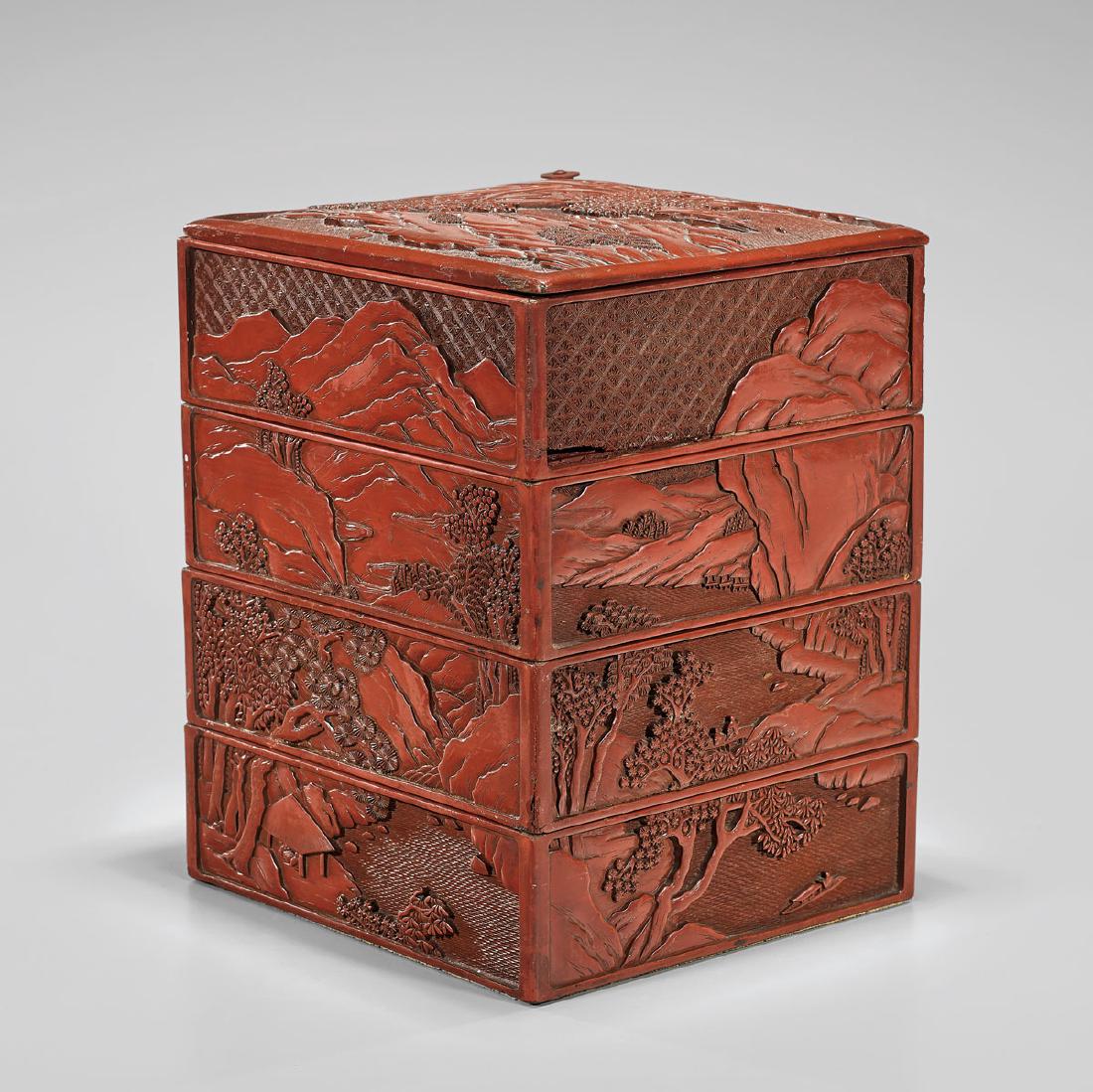 KANGXI PERIOD CINNABAR LACQUER BOX