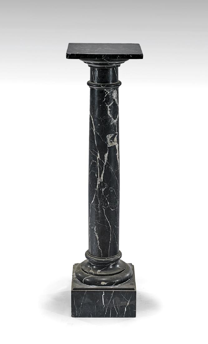 TALL BLACK MARBLE PEDESTAL COLUMN