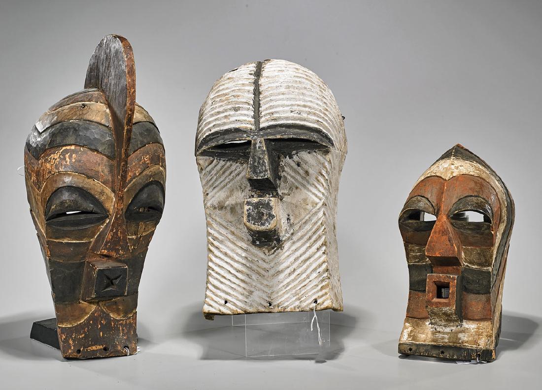 Three Songye 'kifwebe' Masks