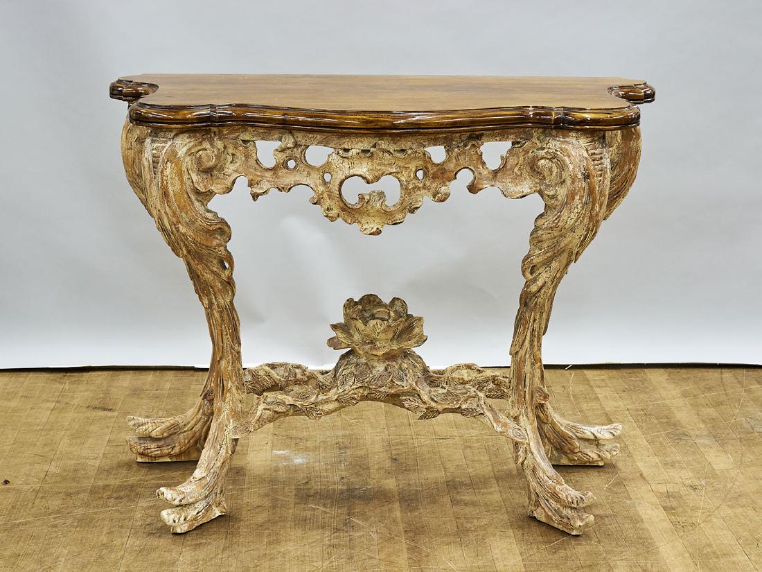 Carved Wood Console Table