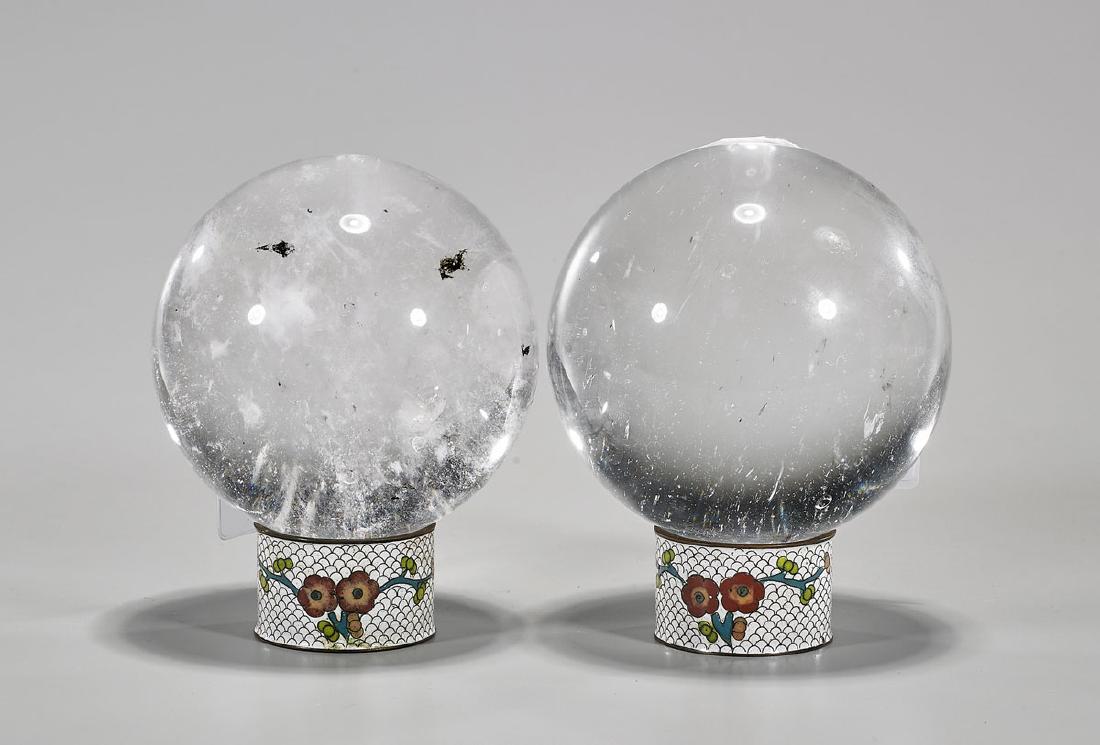 Two Chinese Glass Spheres