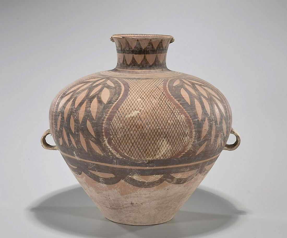 Large Chinese Neolithic Style Painted Pottery Jar