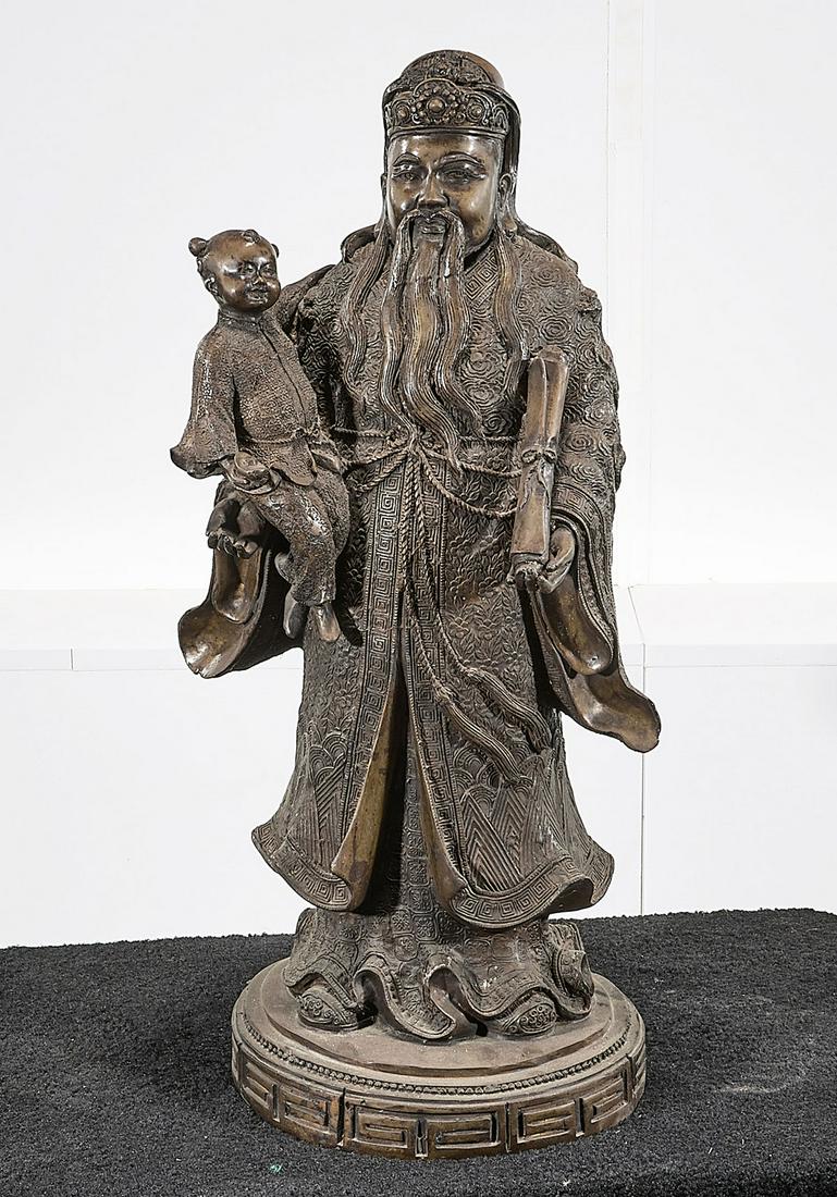 Chinese Standing Stone Figure With Child - May 31, 2020 | I.M. Chait ...