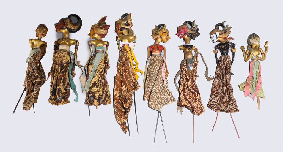 Group Of 8 Antique Southeast Asian Puppets