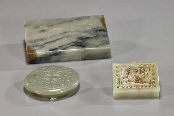 Three Various Chinese Jade Boxes