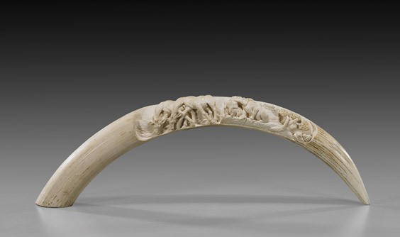 LARGE AFRICAN CARVED IVORY TUSK - May 06, 2012 | I.M. Chait Gallery ...