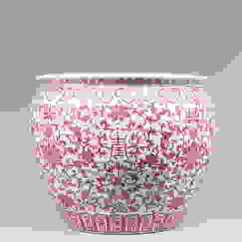 Chinese Ceramic Pink Fishbowl Jardiniere Auction