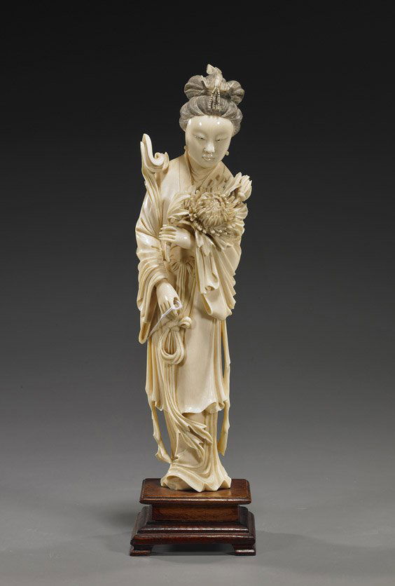 Chinese Finely Carved Ivory Beauty