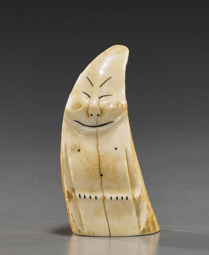 Old Eskimo Carved Marine Ivory: Billiken