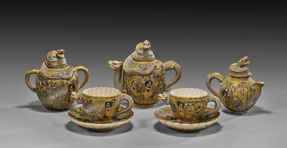 Antique Japanese Satsuma Tea Set