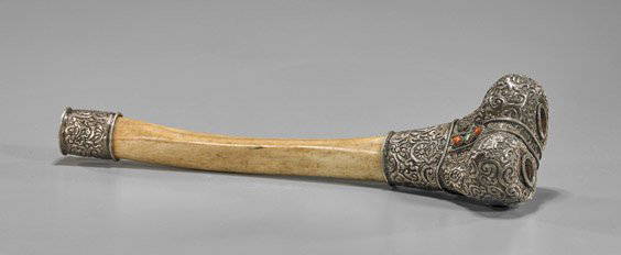 Old Tibetan Silver & Bone Kangling