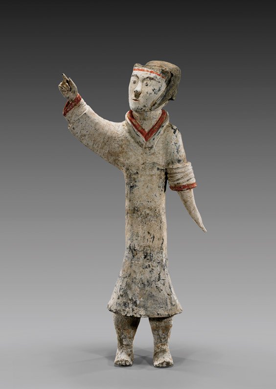 HAN DYNASTY PAINTED POTTERY OFFICER